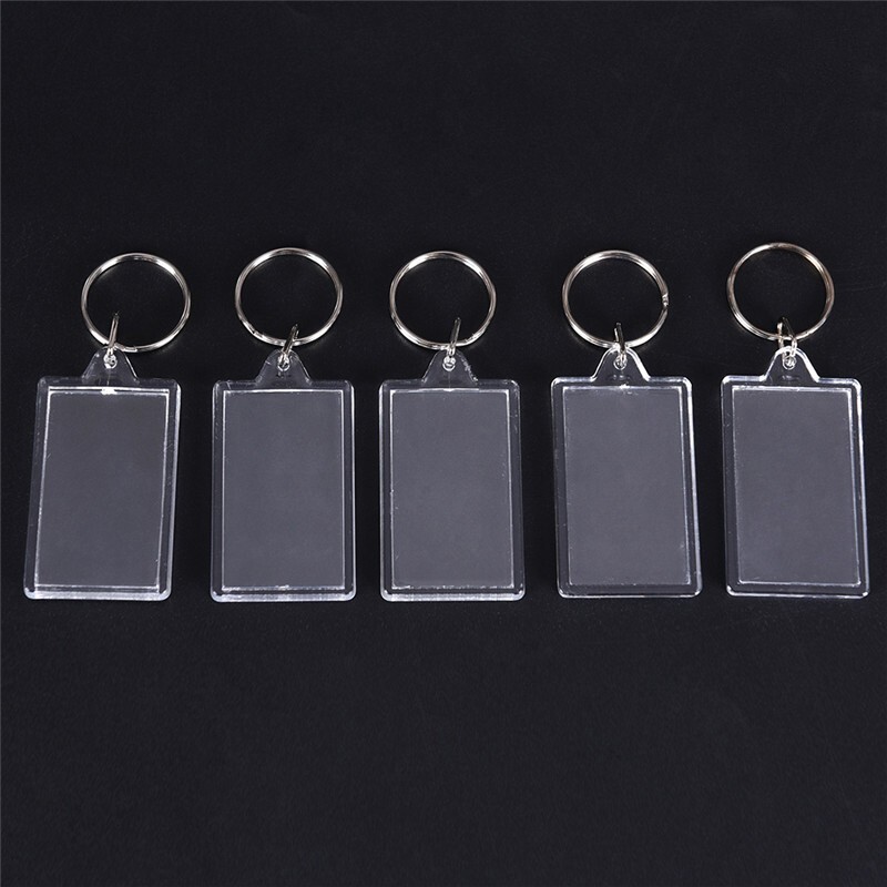 5PCS 45X70MM ACRYLIC CLEAR PLASTIC KEYCHAIN PASSPORT PHOTO SIZE PICTURE ...