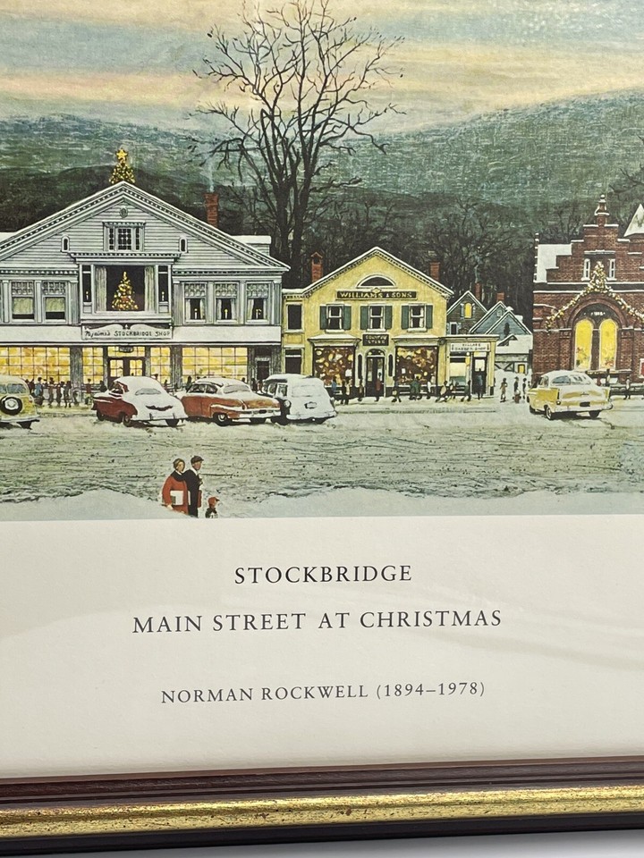 Norman Rockwell Christmas, Stockbridge Main Street, 1967 Large Litho ...