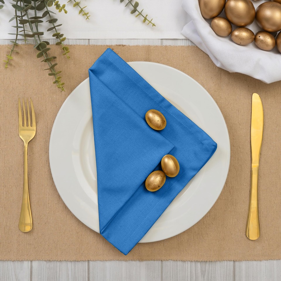Blue Needles Solid Cloth Napkins Set of 12 18" x (Set 12), Royal | eBay UK
