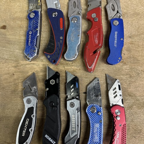 Lot A 10 TSA Box Cutters Folding Folder Blade Utility Knives Milwaukee ...