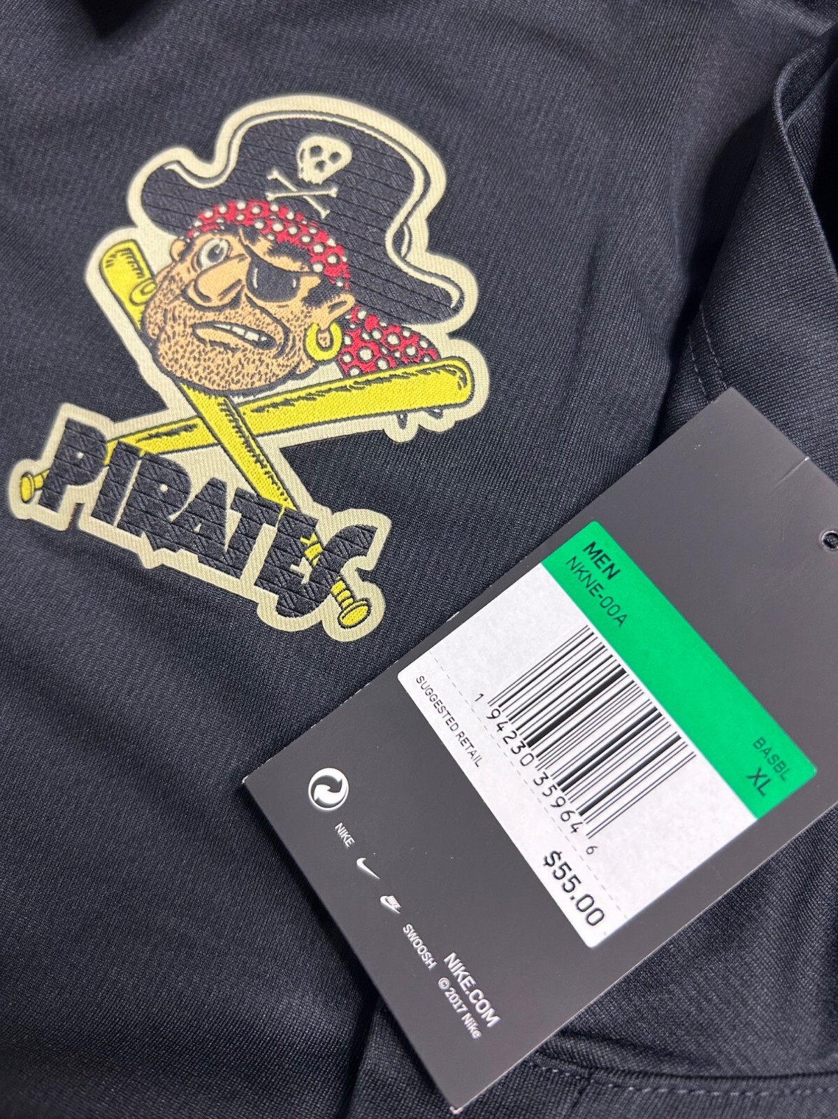 Nike Dri Fit Black Pittsburgh Pirates Cooperstown Collection MLB Polo ...