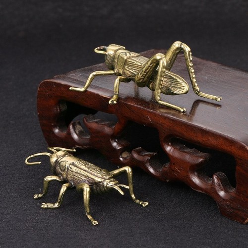 2pcs Brass Cricket Figurine Statue Insect Animal Figurines Toys House ...