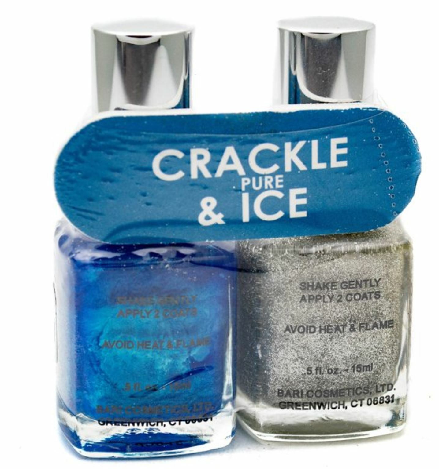 Bari Pure Ice Cosmetics CRACKLE & ICE Duo Nail Polish, Strike A Pose .5 ...