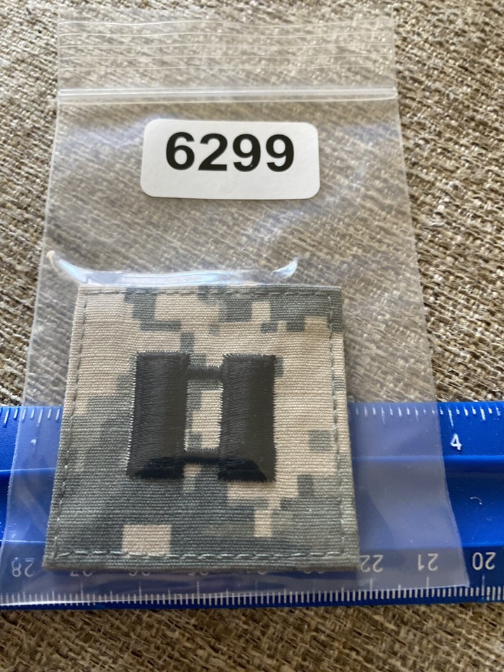 US Army Captain CPT O-3 Rank ACU Hook / Loop Pattern Military Patch ...