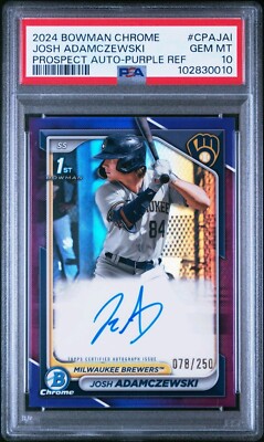 2024 Bowman Chrome Pros. Auto. Purple #CPA-JAI Josh Adamczewski (AU ...