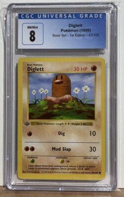 Diglett Pokemon 1999 Base Set Shadowless 47/102 CGC 8 | eBay