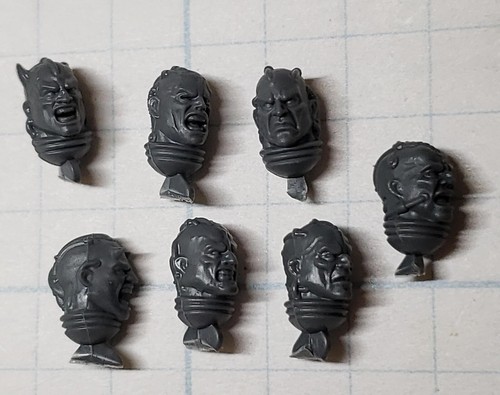 Warhammer 40k World Eaters Bits Khorne Berzerker Bare Heads Butchers ...