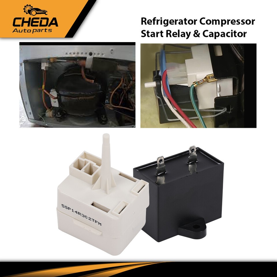Fit for Whirlpool Refrigerator Compressor Start Relay & Capacitor ...