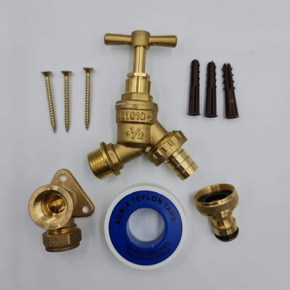 Outside Garden Tap Brass - Full Kit For Through Wall Installation ...