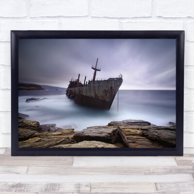 Semiramis Shipwreck Sunrise Greece Wreck Silky Milky Smooth Wall Art ...