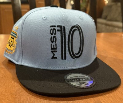 Lionel Messi Blue SnapBack Baseball Cap Hat Gorra AFA Black Bill # 10 ...