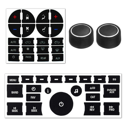 Control Combo Rear Set Volume Radio Button Knob Sticker AC FOR Chevy ...
