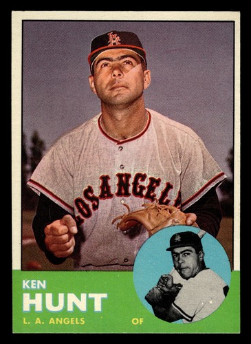1963 Topps Ken Hunt #207 Los Angeles Angels HIGHER GRADE NO CREASES | eBay