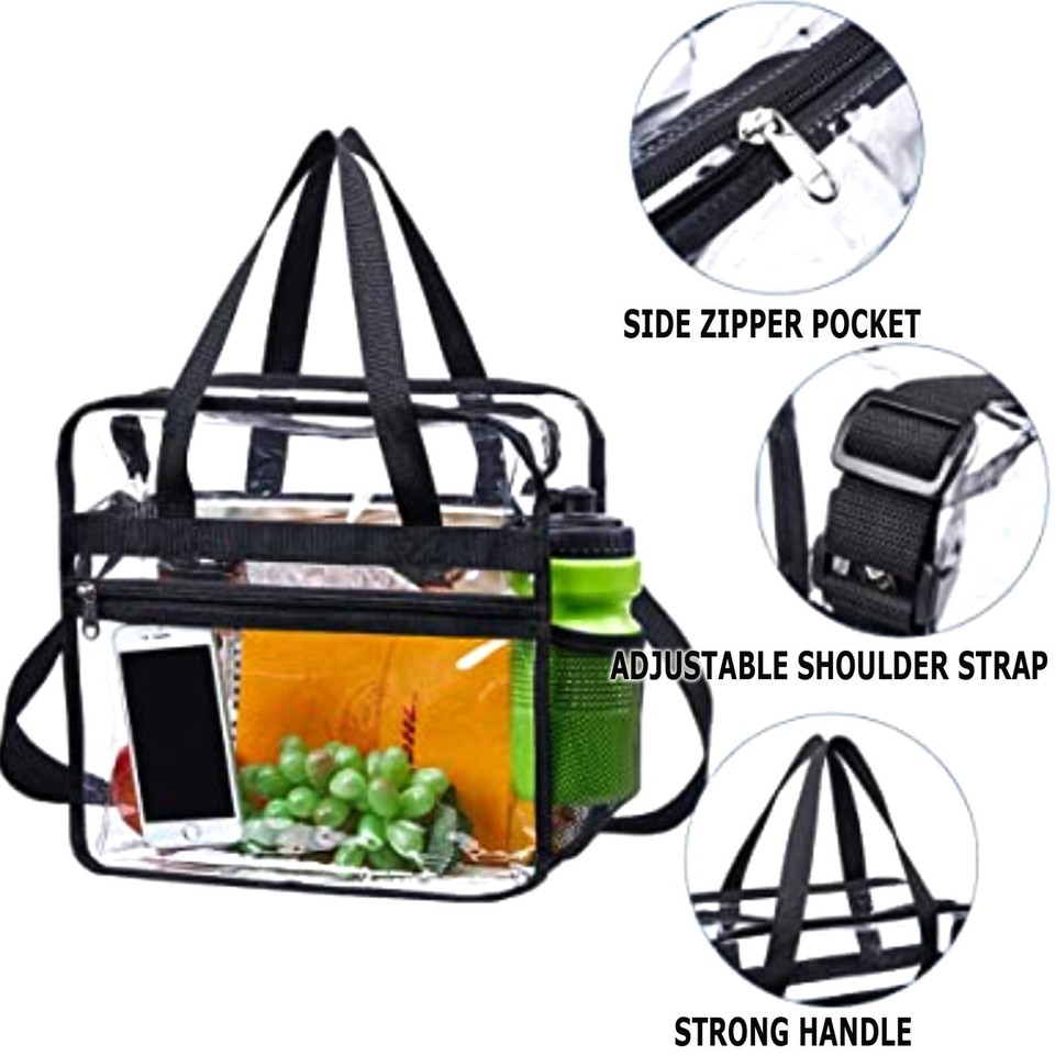 1x-2x Clear PVC Tote Bag Women Transparent Handbag Zip Purse Stadium ...