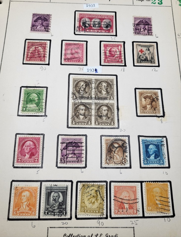 Old 1893-1936 US Postage Stamps Errors Offset Stamp Collection Book ...