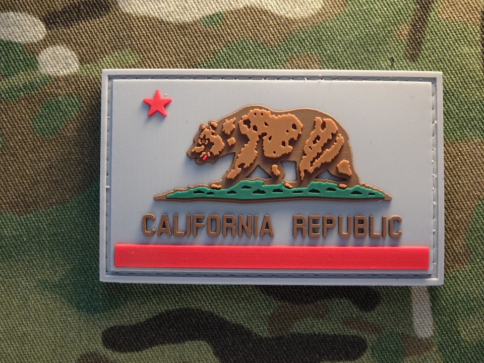 California CA Semisubdued Gray 2x3" PVC Tactical Hook Patch | eBay