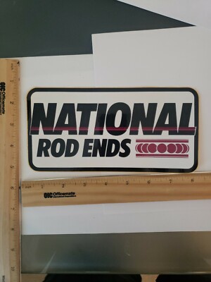 Vintage large Racing Car Sticker decal NATIONAL ROD ENDS 8" x 3" NASCAR ...