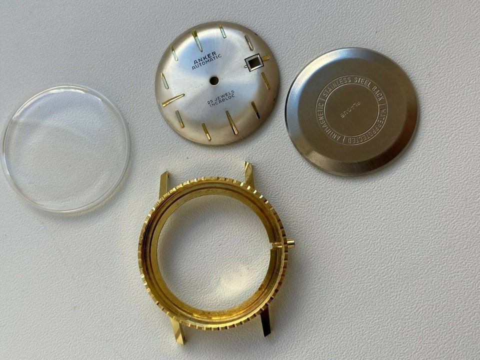 NOS WATCH PARTS CASE DIAL 25 JEWELS AUTOMATIC ANKER DATE RRR INCABLOCK PRICE | eBay