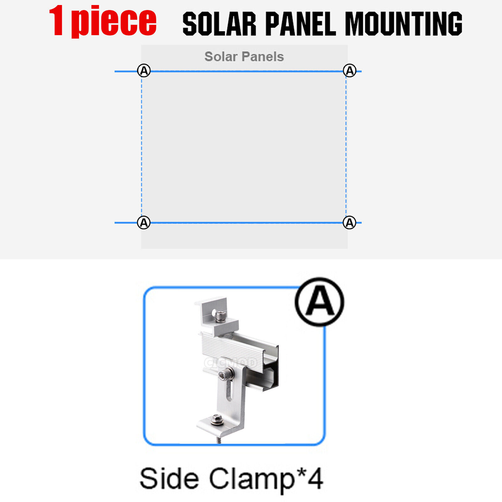 Solar Panel Rails Bracket Mounting Kit Roof Mount 30/35mm End/Mid Clamp ...