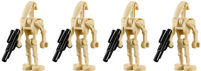 LEGO Star Wars B1 Battle Droid Minifigure Tan Lot Of 4 Separatist Clone ...