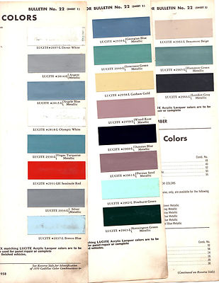 1959 CADILLAC DEVILLE FLEETWOOD ELDORADO SPECIAL SEVILLE 59 PAINT CHIPS ...