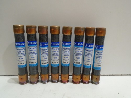 (LOT OF 8) LITTELFUSE POWR-GARD FLSR30 FUSE 30A 600VAC TIME-DELAY CLASS ...