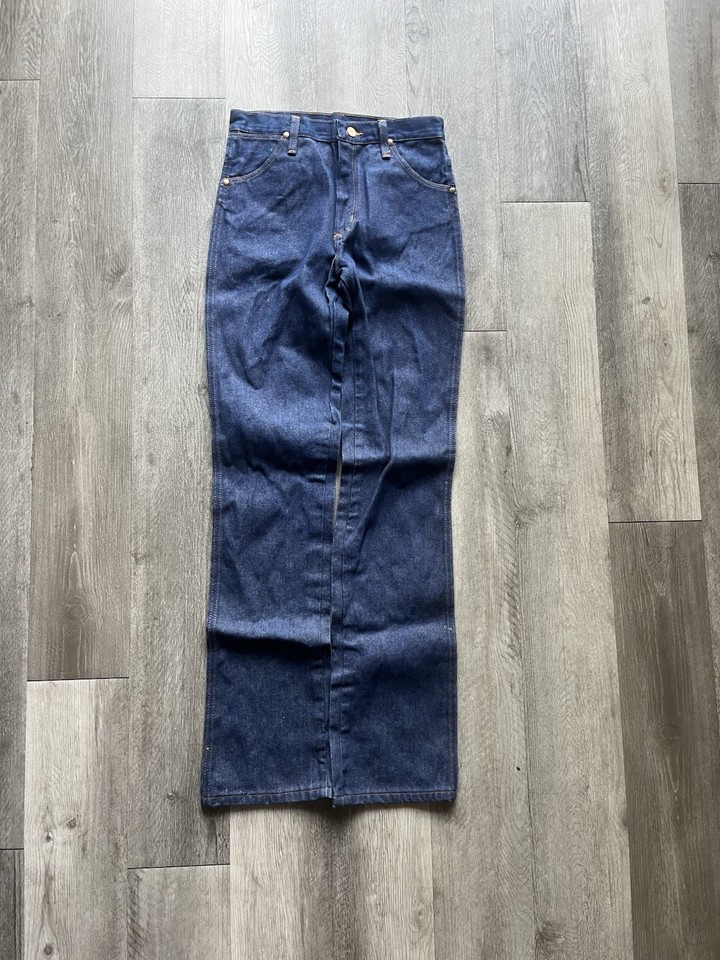 Vintage 70s wrangler jeans raw Denim Boot Cut Talon Made In USA 29x34 ...