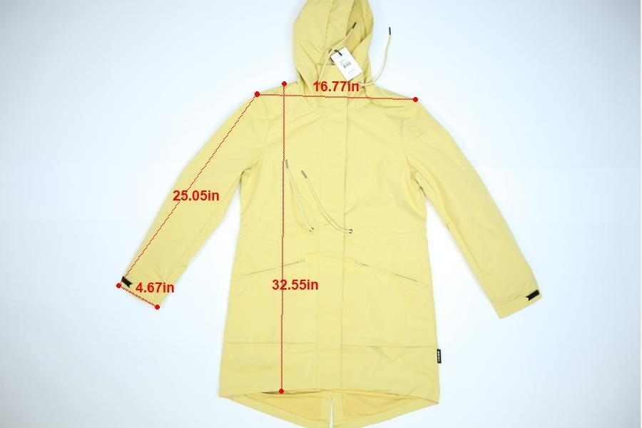 Noize Sibi Medium Raincoat Flax Yellow Full Zip Hooded Rain Jacket ...