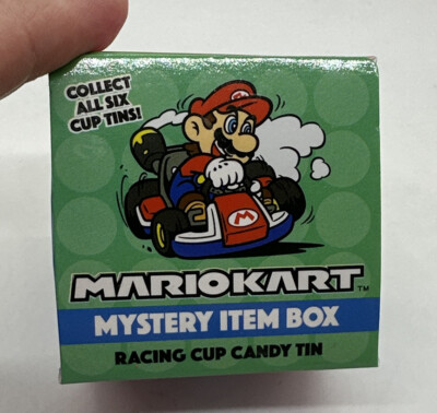NEW Mario Kart Mystery Item Box Racing Cup Candy Tin Collectible ...
