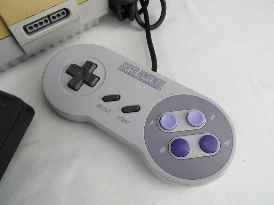 Super Nintendo SNES 1991 original controller AV power cords PARTS SNS ...