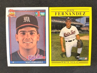 1991 Topps Alex Fernandez Chris Cron Autographed Baseball Card