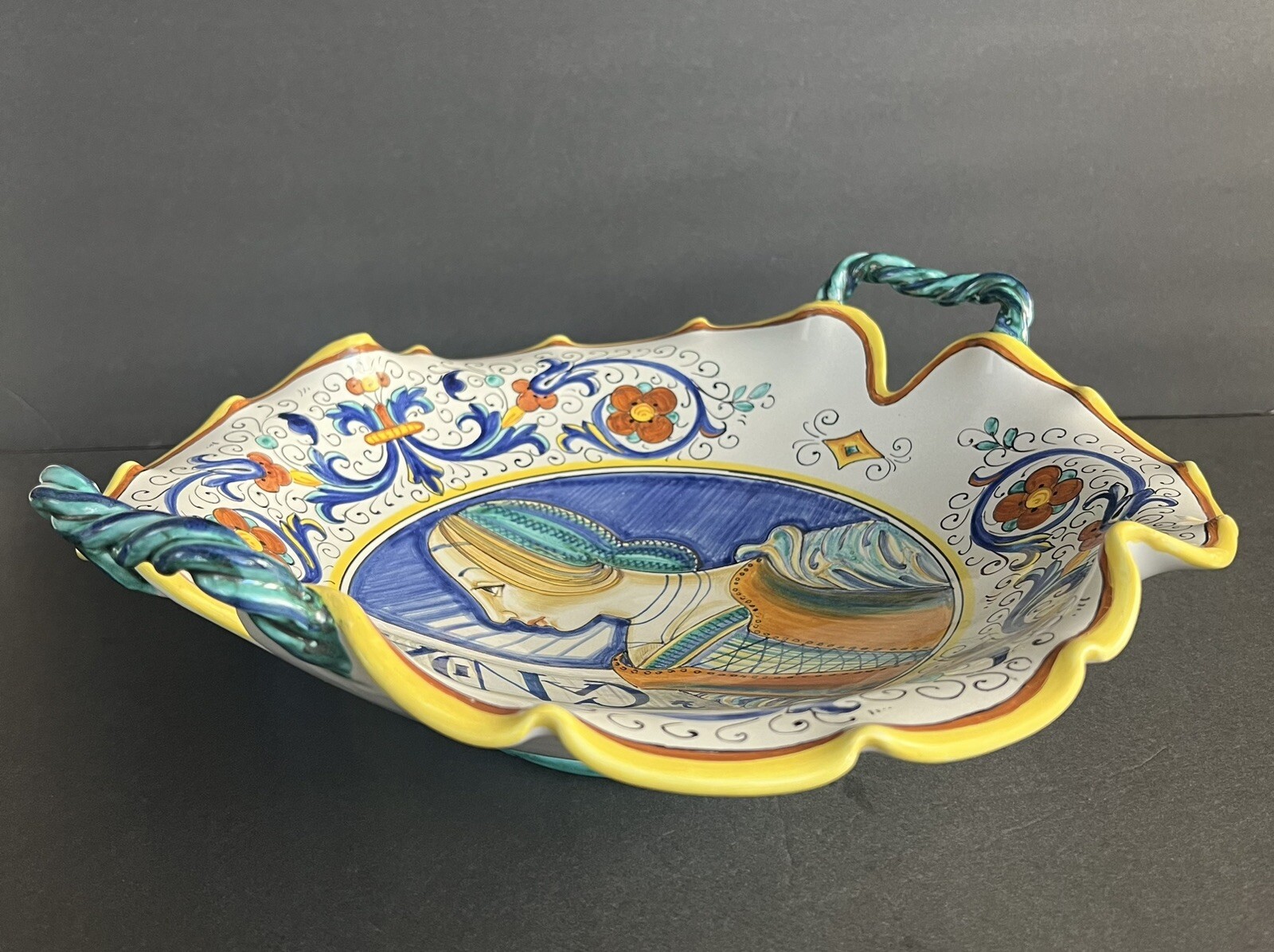 Italian Francesca Niccacci Hand painted "Candia" portrait wall plate ...