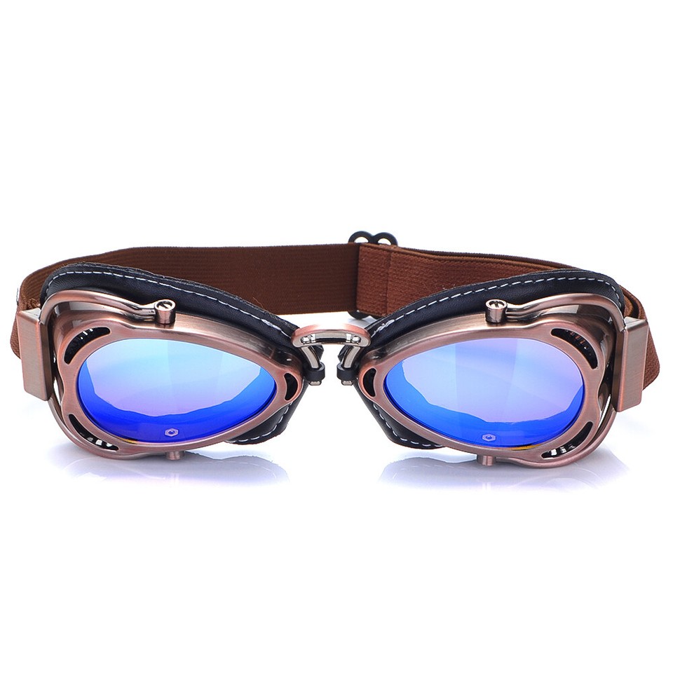 Vintage Motorcycle Goggles Eyewear Cruiser Aviator Pilot Retro ...