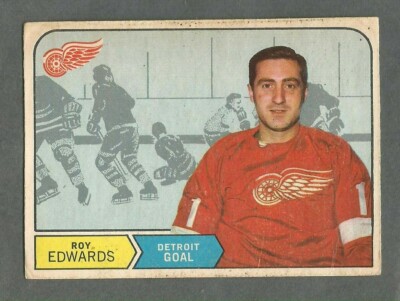 1968-69 O-Pee-Chee OPC Hockey Roy Edwards #144 Goalie Detroit Red Wings ...