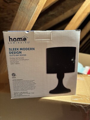 Sunbeam Table Lamp Bedside Light Fabric Shade White LED Bulb Included ...