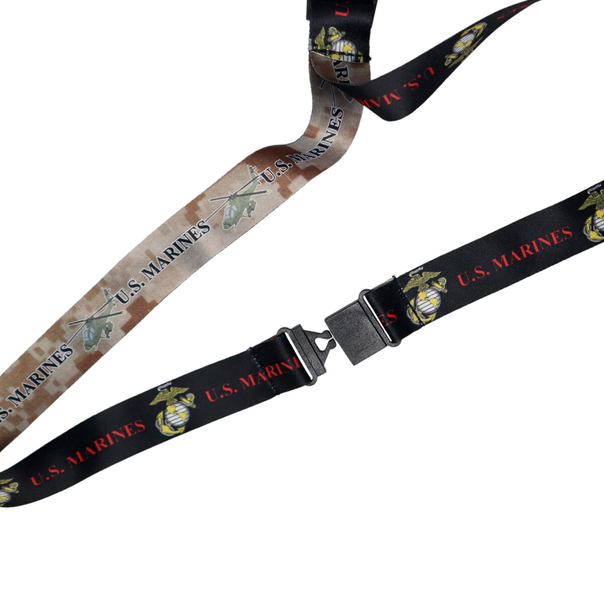 US Marines Lanyard w/ ID Badge & Key Clip - Detachable, Reversible ...