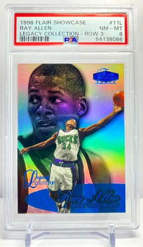 1998 Flair Showcase Legacy Collection Row 3 #'d /99 Ray Allen Bucks PSA ...
