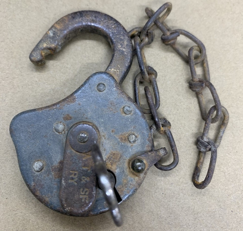 Vintage A.T. & S.F. Railway Railroad Lock - Atchison, Topeka & Santa Fe ...
