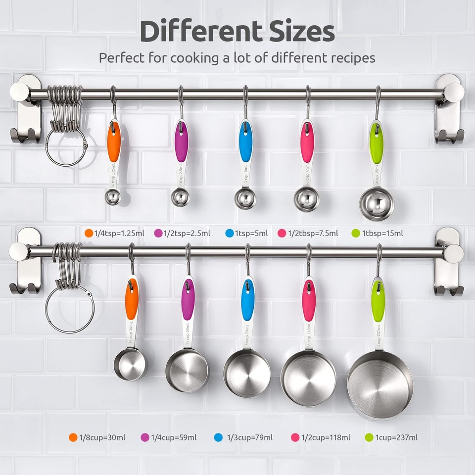 U-Taste 18/8 Stainless Steel Measuring Spoons Set for Dry and Liquid ...