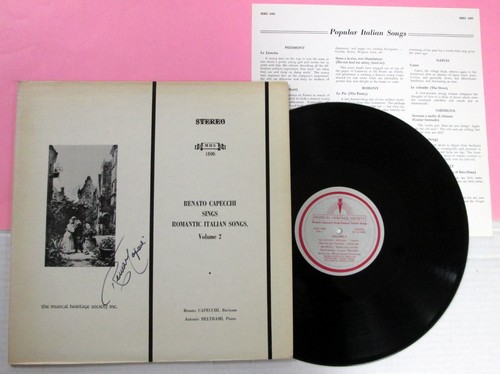 RENATO CAPECCHI Autographed LP Romantic Italian Songs Vol.2 EXCELLENT ...