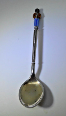 A Michelsen Sterling Silver Spoon Enameled Royal Kings Guard Denmark ...