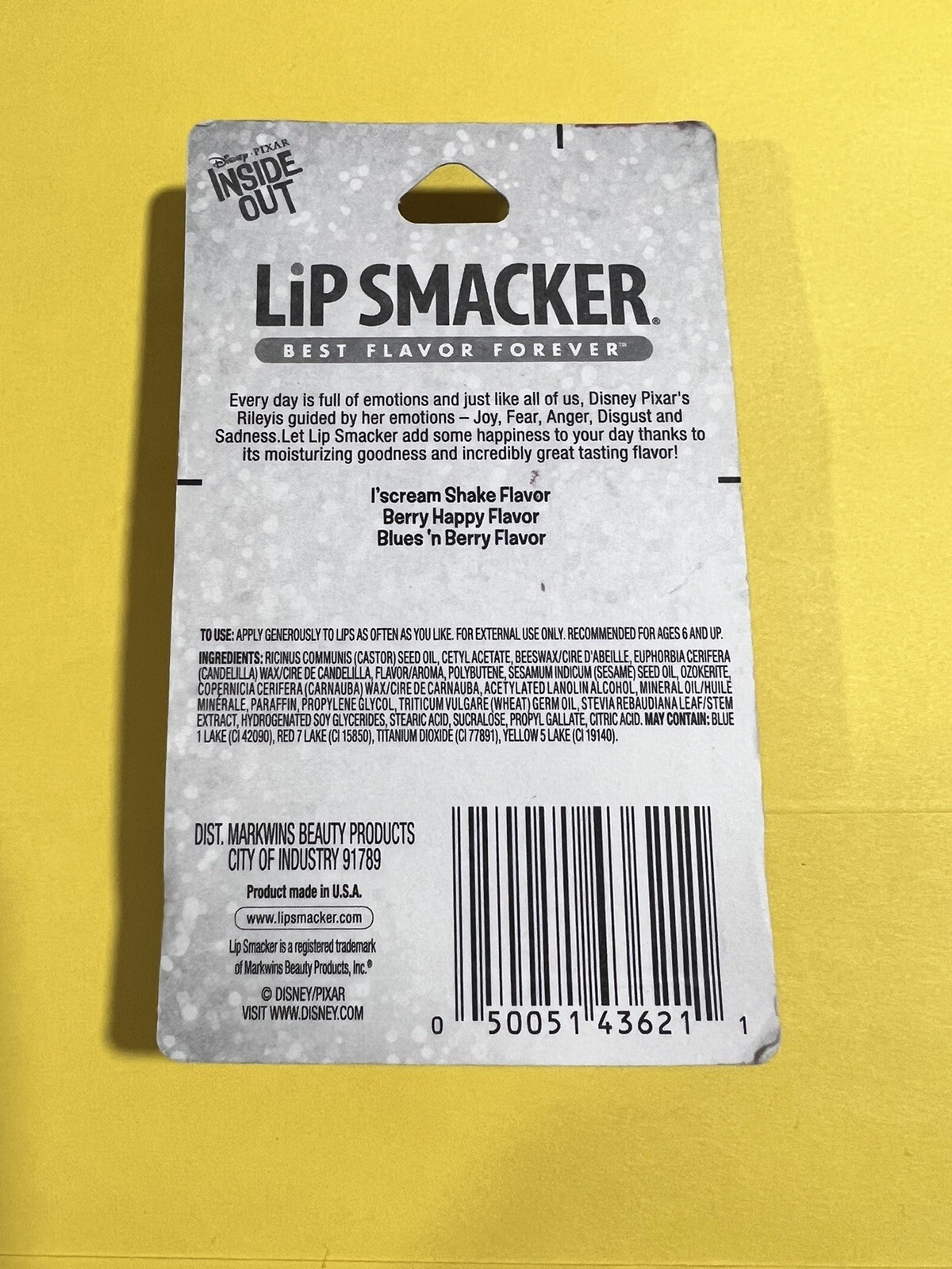 6 DISNEY INSIDE OUT Lip Smacker Gloss Balms Collection #621 #622 Berry ...