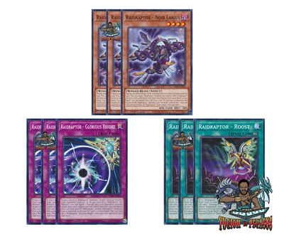 Yugioh! 3x Raidraptor - Glorious Bright Roost Noir Lanius PHNI Common ...