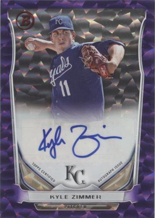 2014 Bowman - Autographed Ice Kyle Zimmer #AI-KZ Purple /10 (AU, RC ...