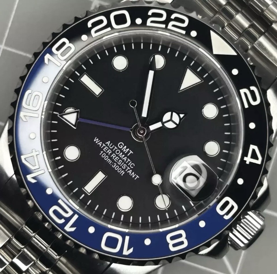 Custom 40mm “Batman/Batgirl” GMT Style Diver Mod Watch NH34 Automatic ...