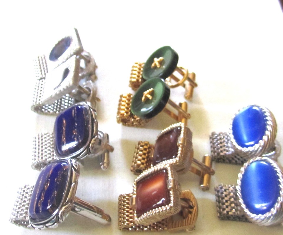 VINTAGE CUFF LINK LOT OF 5 PR. WRAP AROUND CUFFLINKS ESTATE FIND | eBay