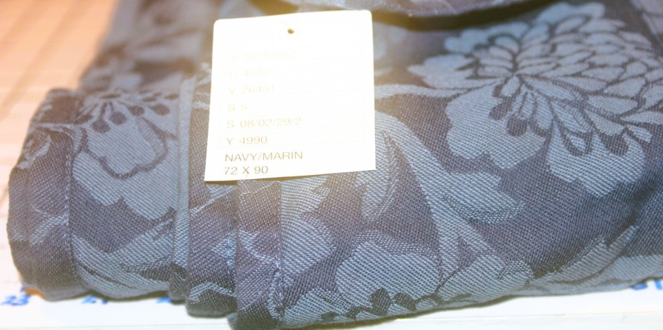 Anthropologie Jacquard Tablecloth Blue/Navy NWT 100% Cotton 72x90 HTF ...