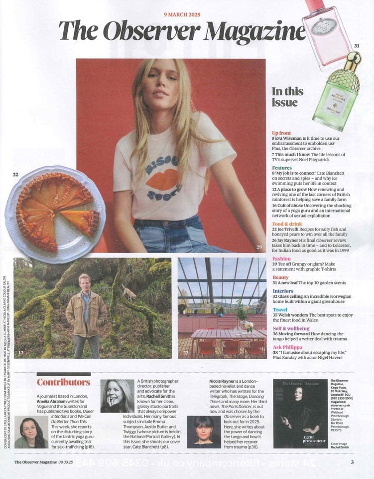 Observer Magazine Cate Blanchett, Nigel Havers, Noel Fitzpatrick ...