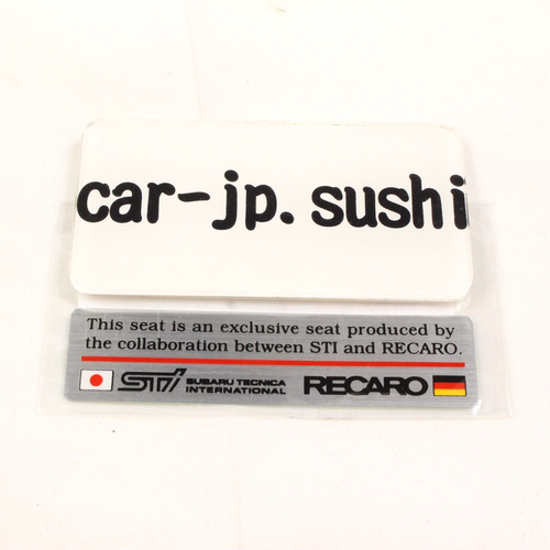SUBARU Genuine IMPREZA WRX STi RECARO Seat Sticker Decal Label ...