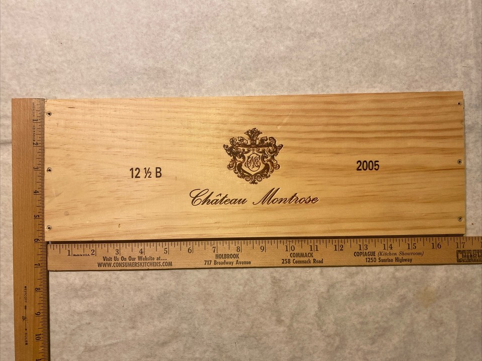 1 Rare Wine Wood Panel Château Montrose France Vintage CRATE BOX SIDE 4 ...